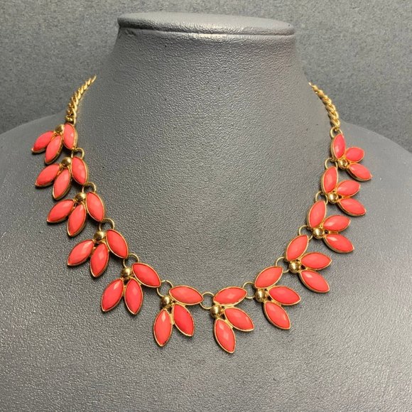 Vintage | Jewelry | Statement Necklace Barbie Coral Dark Pink Gold ...